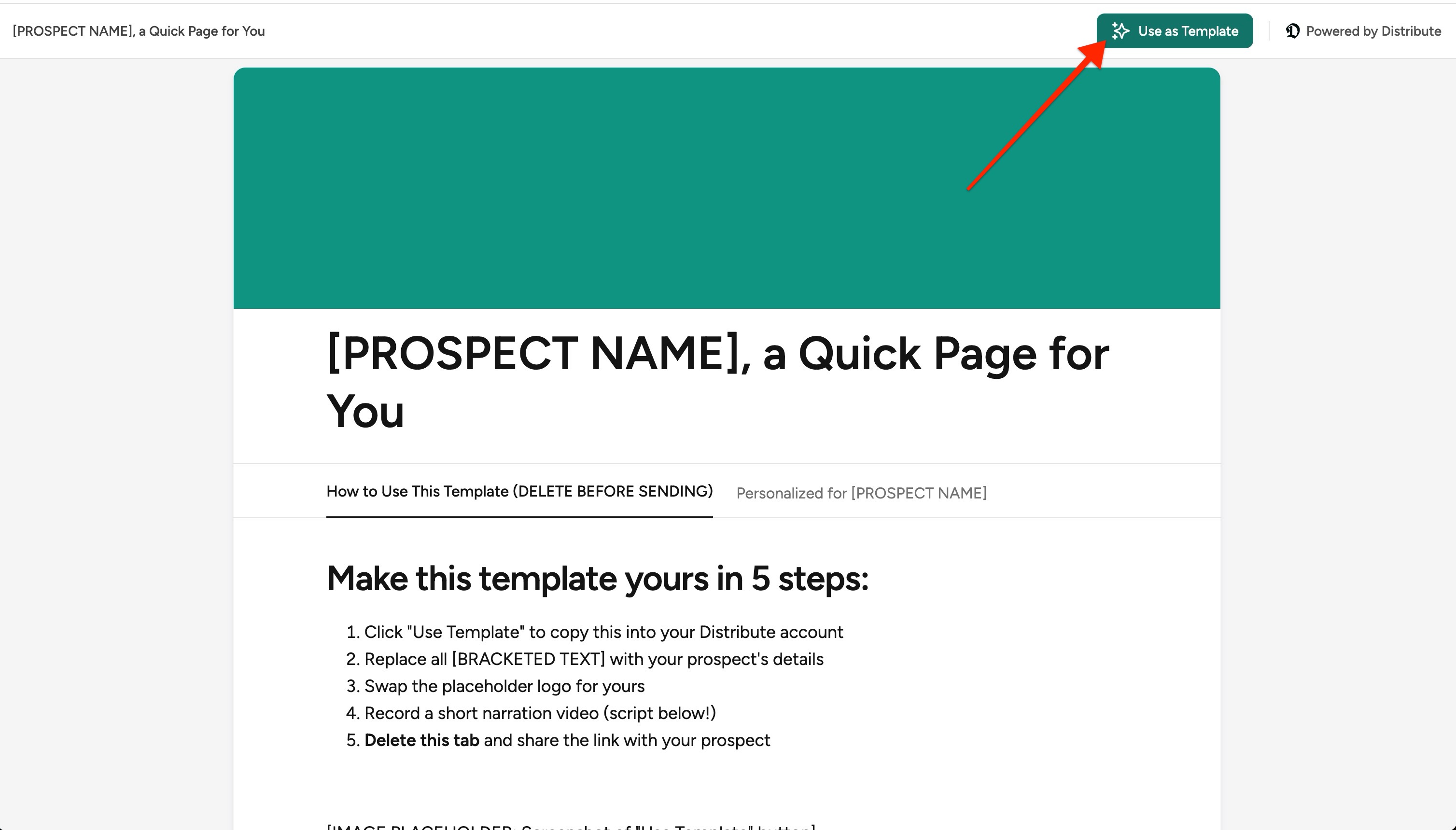 [PROSPECT NAME], a Quick Page for You